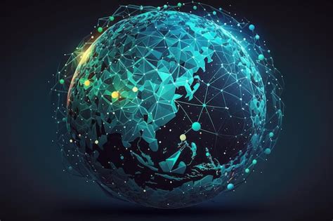 Premium Ai Image The Pulse Of The World Digital Globe With Glowing Nodes And Lines