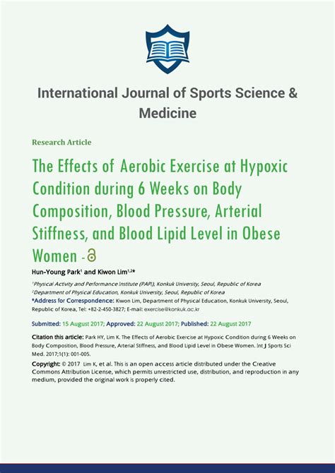 Pdf The Effects Of Aerobic Exercise At Hypoxic Condition During 6 Weeks On Body Composition