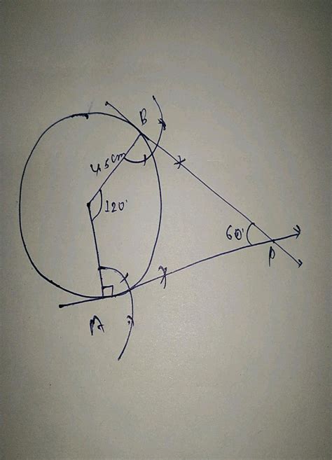 Draw Two Tangents To A Circle Of Radius Cm So That Angle Between The Tangent Is O