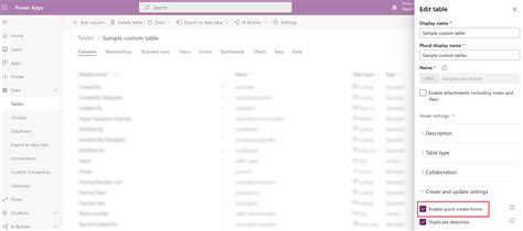Добавление таблицы в меню быстрого создания в приложении Dynamics 365 для Outlook приложения