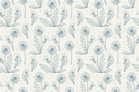 손으로 그린 식물 패턴 조각 무료 벡터