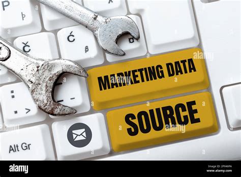 Writing Displaying Text Marketing Data Source Internet Concept