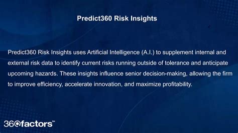 Predictive Risk Management And Kri Management With Predict360 Risk Insights Pptx Business