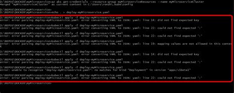 Error Parsing Deploy Mymicroserviceyaml Error Converting Yaml To Json