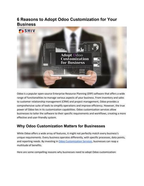 Main Reasons To Adopt Odoo Customization For Your Business Pdf