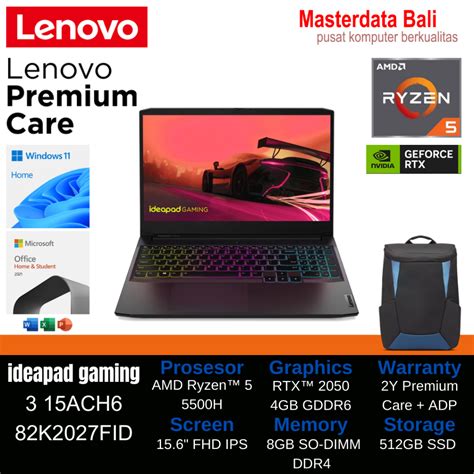 Jual Laptop Lenovo IdeaPad Gaming 3 15ACH6 AMD R5 RTX 2050 15 6 FHD IPS Shopee Indonesia