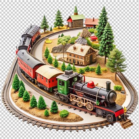 Magnificent Model Train Set Isolated Premium Ai Generated Psd