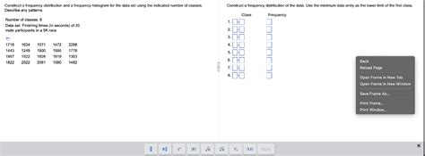 Solved Construct A Frequency Distribution And A Frequency Chegg Com