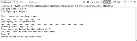 Java Groovy Grails Tool Suite Too Small Heap Size But Only On Debug