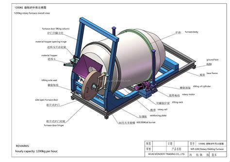 Gas Fired Rotary Furnace For Lead Smelting 3500kg