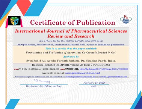 Pdf Formulation And Evaluation Of Apremilast Co Crystals Loaded In Gel