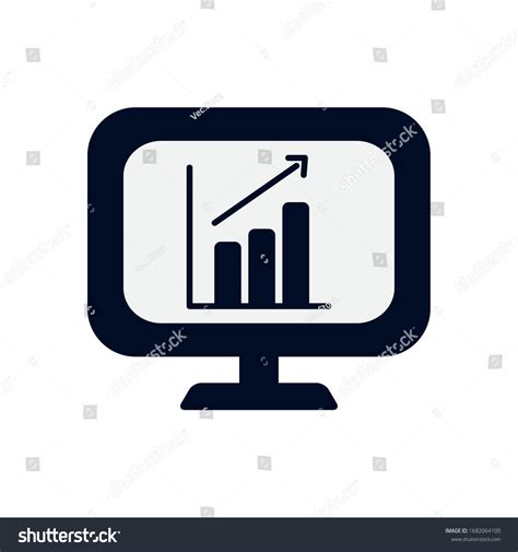 Workflow Bars Inside Computer Silhouette Style Stock Vector Royalty Free 1682064100 Shutterstock