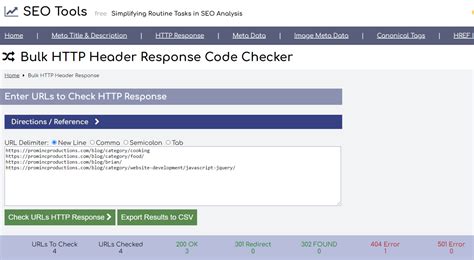 Seo Tool Bulk Header Response Checker Brian Prom Blog