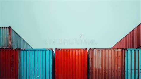 Close Up Of Minimalist Port Architecture Such As Warehouses Or Storage
