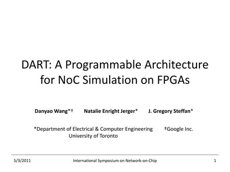 Ppt Dart A Programmable Architecture For Noc Simulation On Fpgas Powerpoint Presentation Id