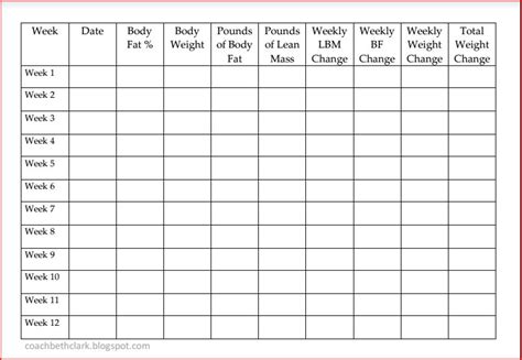 Progress Tracking Chart