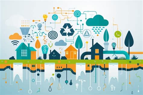 A Sustainable Water Management Concept With Icons Generative Ai Premium Ai Generated Image