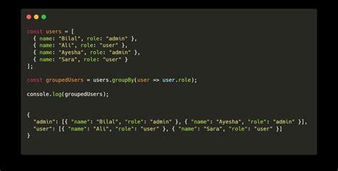 no more loops javascript now has a native groupby method grouping