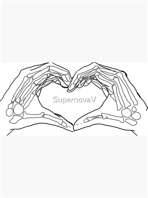 Skeleton Heart Hands Canvas Print By Supernovav Redbubble