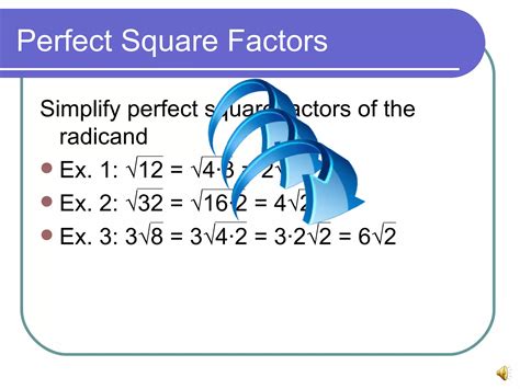 Simplifying Square Root Radicals PPT