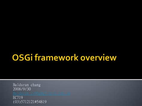Osgi Framework Overview Ppt