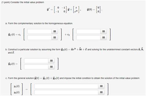 Solved 1 Point Consider The Initial Value Problem 31