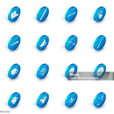 세트 헌터 나이프 트랩 사냥 십자선 스나이퍼 광학 광경 곰 토끼 사냥 총과 활과 화살표 떨림 아이콘사슴에 벡터 3차원 형태에 대한 스톡 벡터 아트 및 기타 이미지 Istock