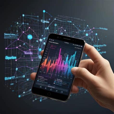 Man Using Mobile Smart Phone With Global Network Connection Stock Image Image Of Networking