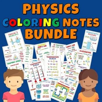 Physics Visual Coloring Notes Anchor Chart Bundle For Interactive Notebooks