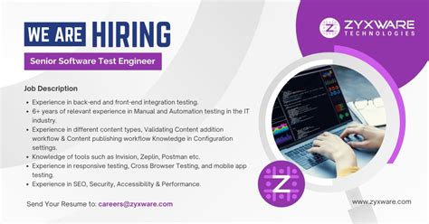 Senior Software Test Engineer Sst28102101 Zyxware