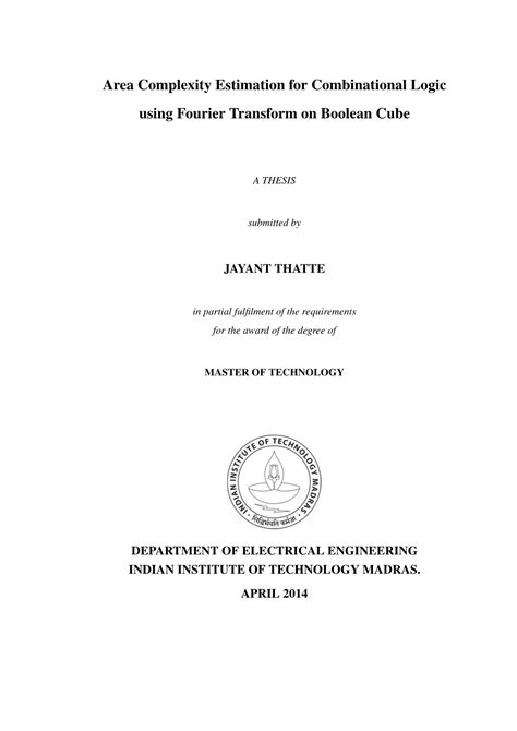 Area Complexity Estimation For Combinational Logic Using Fourier