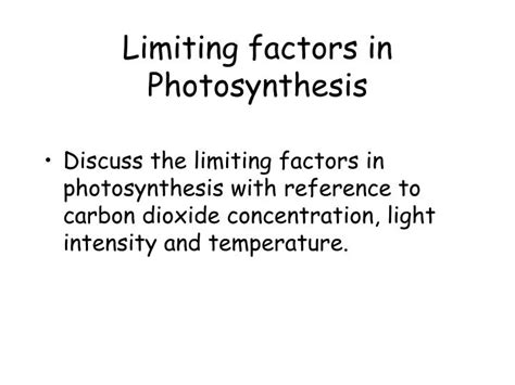 PPT Limiting Factors In Photosynthesis PowerPoint Presentation Free Download ID