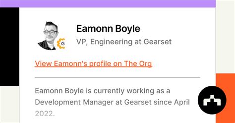 Eamonn Boyle Vp Engineering At Gearset The Org