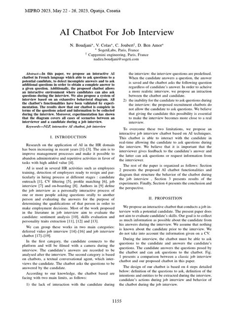 Ai Chatbot For Job Interview Pdf Job Interview