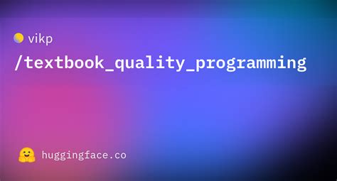 Vikp Textbook Quality Programming · Datasets At Hugging Face