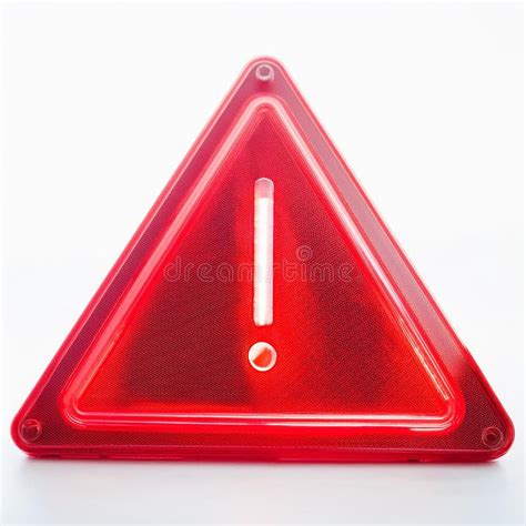 Glowing Neon Red Triangle Sign With Exclamation Point Warning
