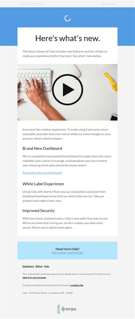 Software Upgrade Email Template