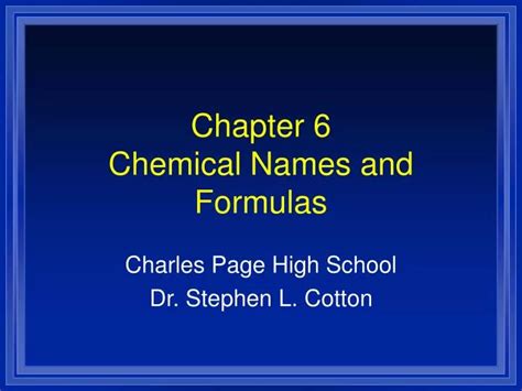 PPT Chapter Chemical Names And Formulas PowerPoint Presentation Free Download ID