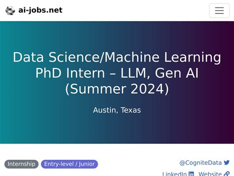 Hiring Internship Data Sciencemachine Learning Phd Intern Llm Gen Ai Summer 2024 In