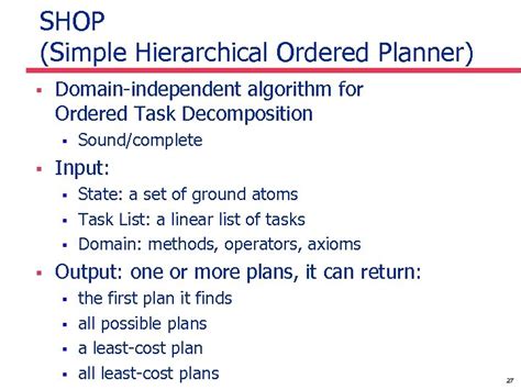 Hierarchical Task Network Htn Planning José Luis Ambite