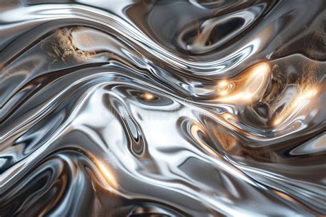 Liquid Metal Abstract Background Shiny Silver Grey Texture Flowing Waves Elegant Design Metallic ...