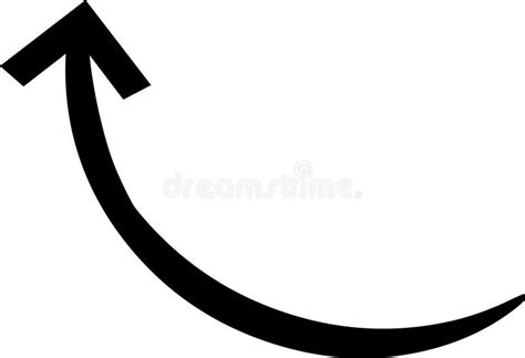 Hand Drawn Upward Arrow Gracefully Illustrating A Curved Path Representing Growth Progress