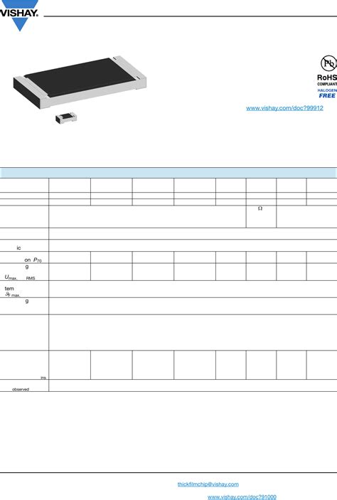 D Crcw E3 Series Datasheet By Vishay Dale Digi Key Electronics