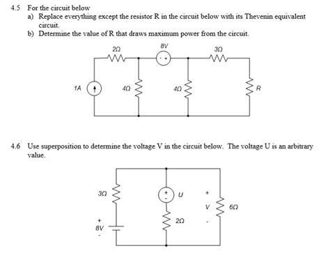 solved 4 5 for the circuit below a replace everything