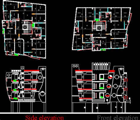 Residential Multi Storey Building Dwg Block For Autocad • Designs Cad