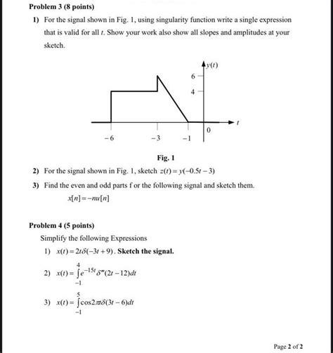 Solved Problem Points For The Signal Shown In Fig Chegg