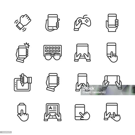 Ilustración De Uso De Iconos De Línea De Tecnología Trazo Editable