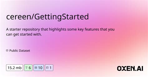 Cereen Gettingstarted Datasets At Oxen Ai