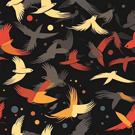 Patterns Resembling A Flock Of Birds In Flight Premium Ai Generated Image