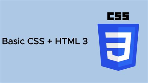 Html 3 And Basics Css Youtube